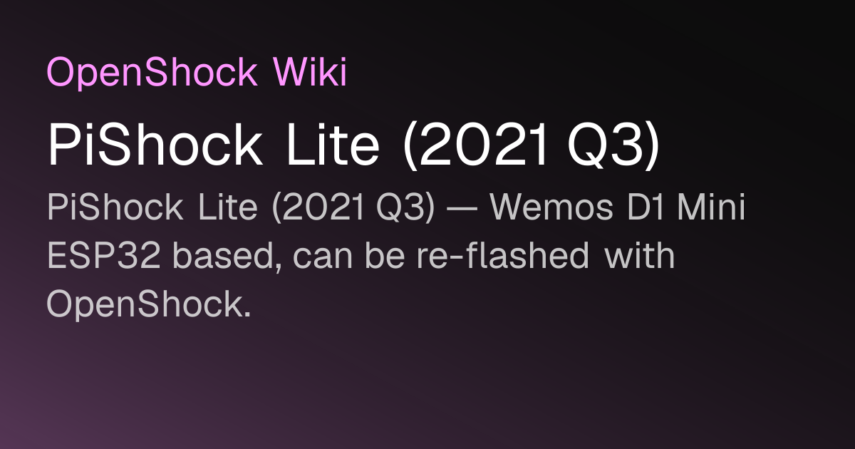 PiShock Lite (2021 Q3)